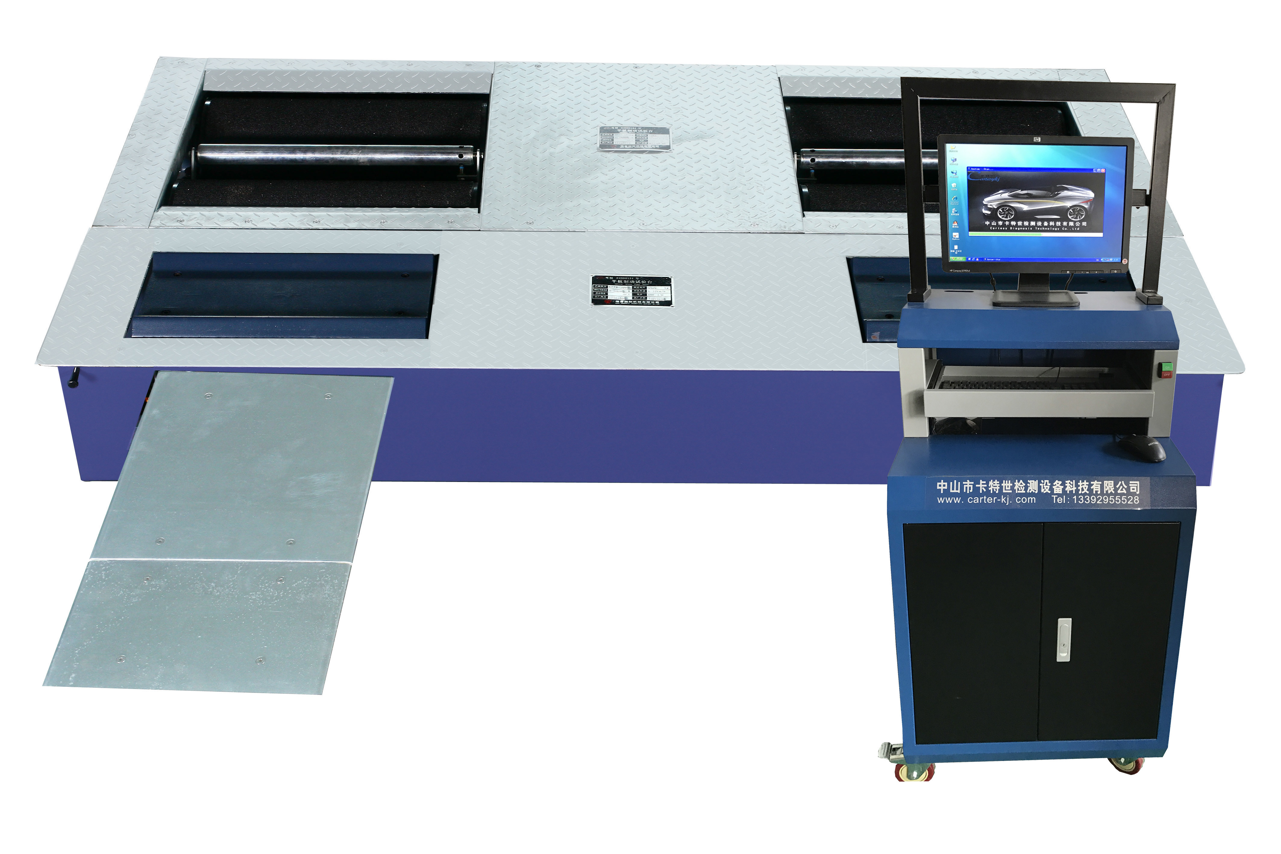 CTGT-3-4 Roller 4-in-1 vehicle test line Roller brake tester with axle ...